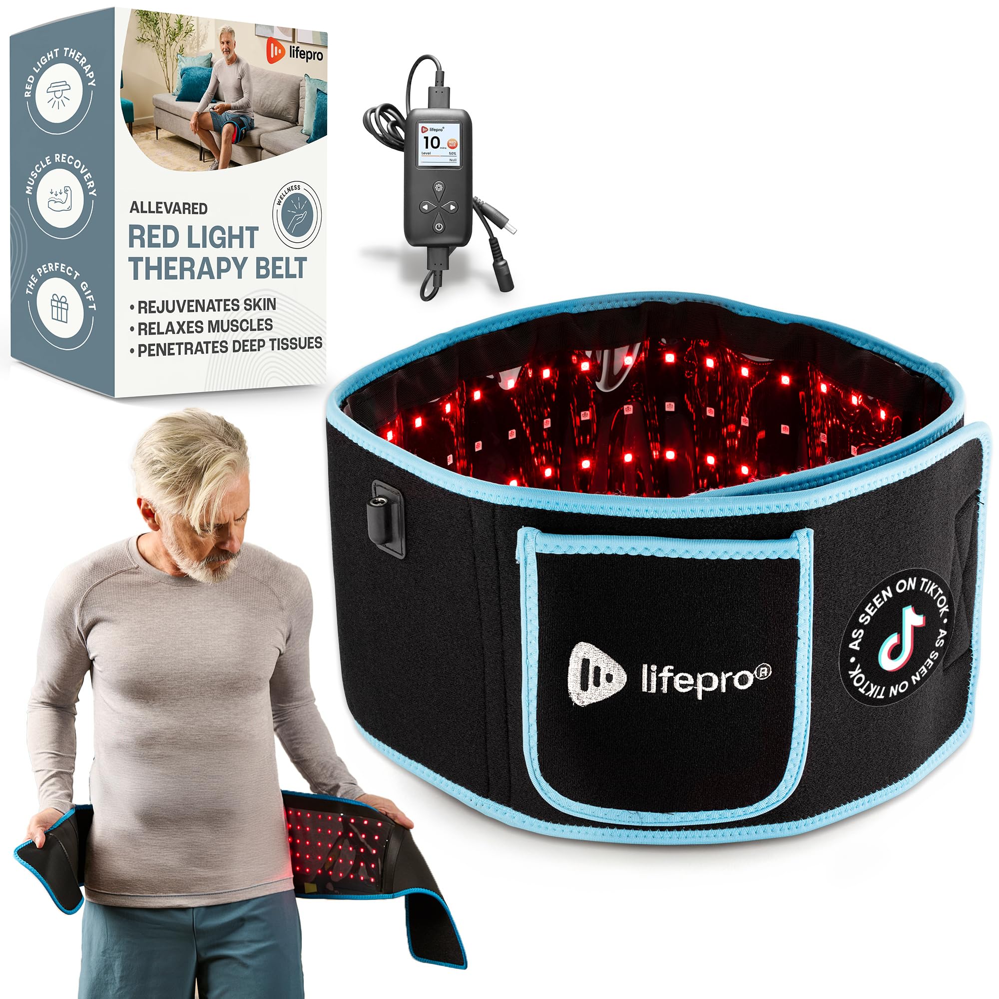 Lifepro Red Light Therapy Belt - Near Infrared Light Therapy & Red Light Therapy for Body ...