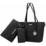 Amazon.com: DELUXITY Amber Zippered Tote Shoulder Bag with Matching ...