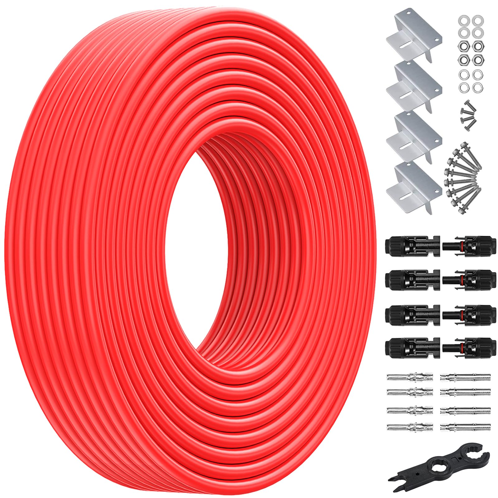 Mua 10AWG Solar Extension Cable 100 Feet Red with 1 Set Panel Mounting ...