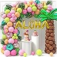 Amazon.com: SNLN 178Pcs Tropical Luau Balloons Arch Garland Kit Hawaiian Party Decorations with ...