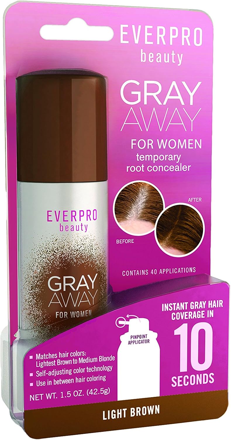 Everpro Gray Away Temporary Root Concealer, Light Brown, 1.5 Ounce ...