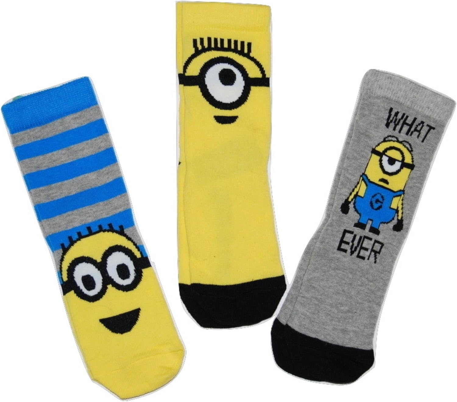 Boys Minions Despicable Me 3 Pairs of Socks Kids Character (4-6.5 ...
