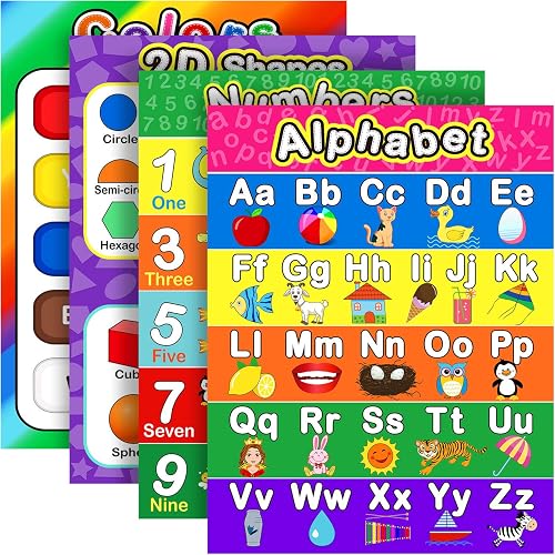 Outus Extra Large Preschool Educational Learning Posters 17 x 22 Inch ...