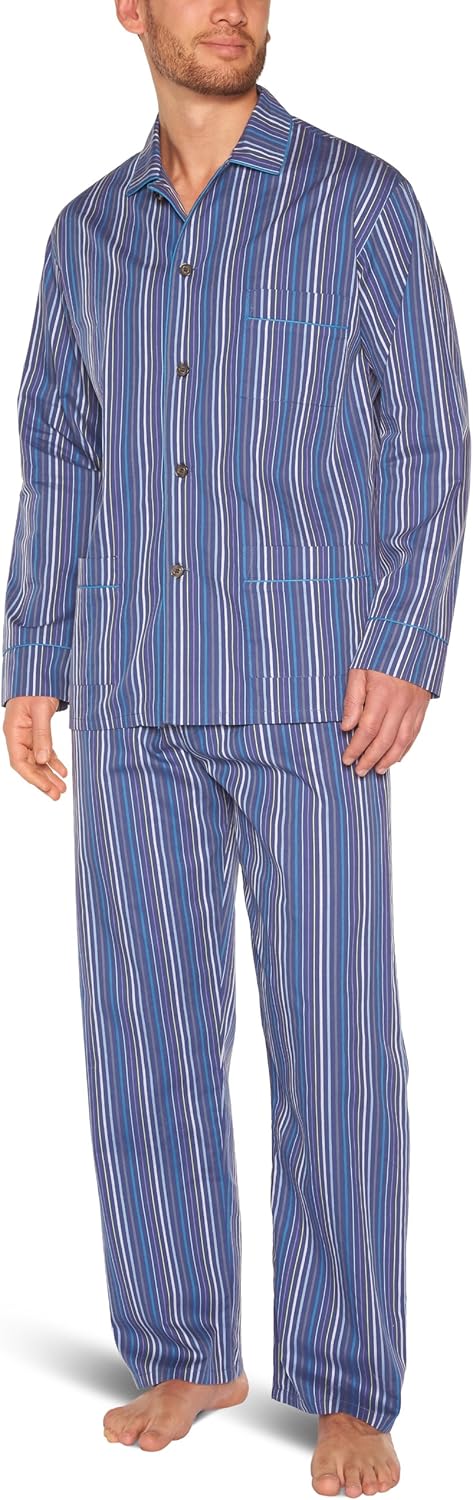 Eminence - Daily Chaine & Trame - Pyjama - Rayé - Homme - Bleu (Rayure ...
