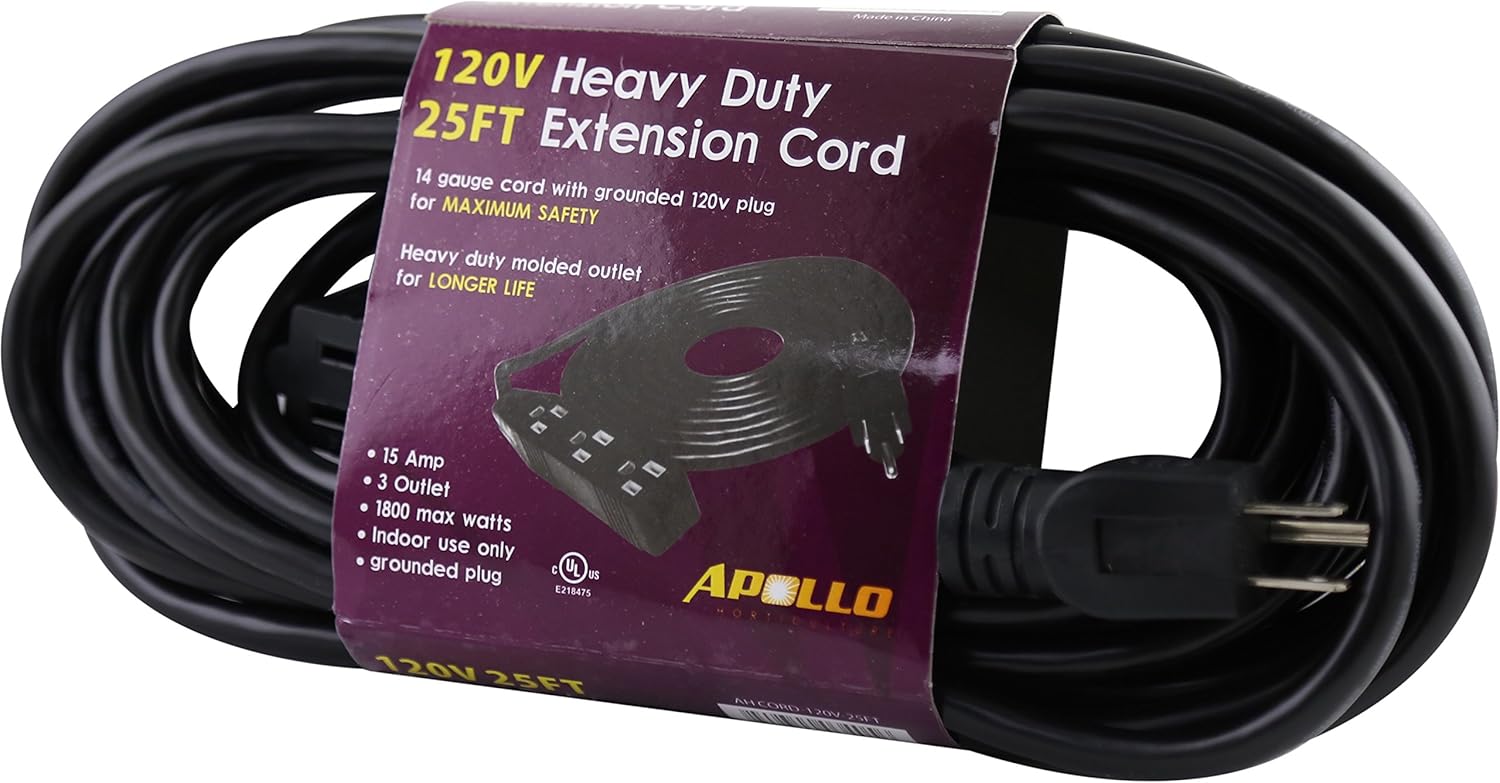 Amazon.com : Apollo Horticulture 14 Gauge 120V Heavy Duty 25ft ...