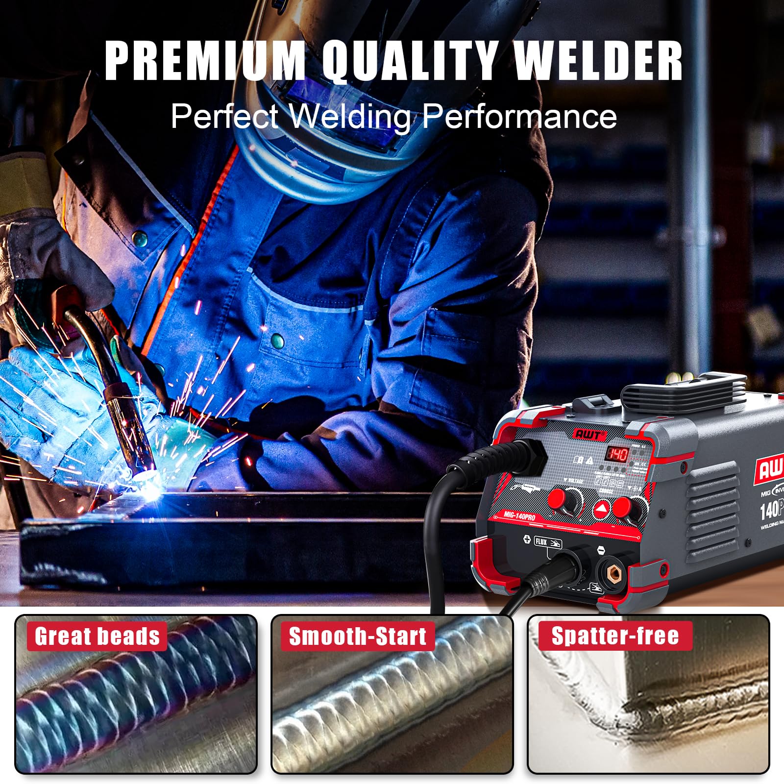 Mua AWT 140Amp MIG Welder Flux Core MIG Welder/Stick/Lift TIG 3 in 1 ...