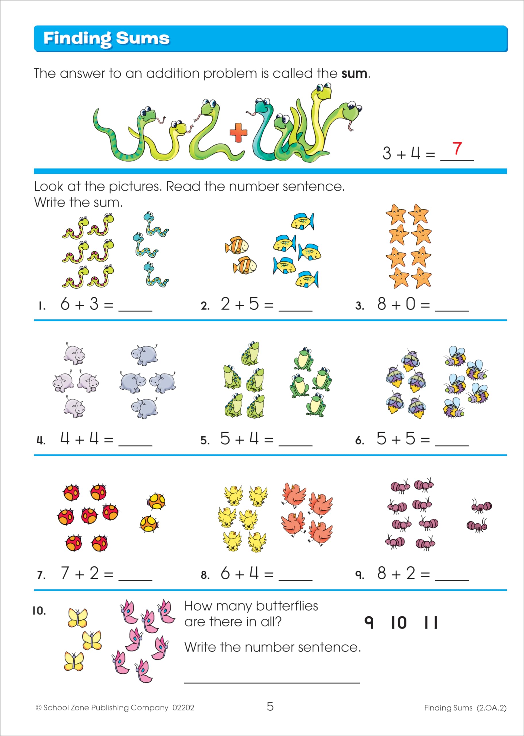 Mua School Zone Math Basics 2 Workbook: 64 Pages, 2nd Grade, Addition ...