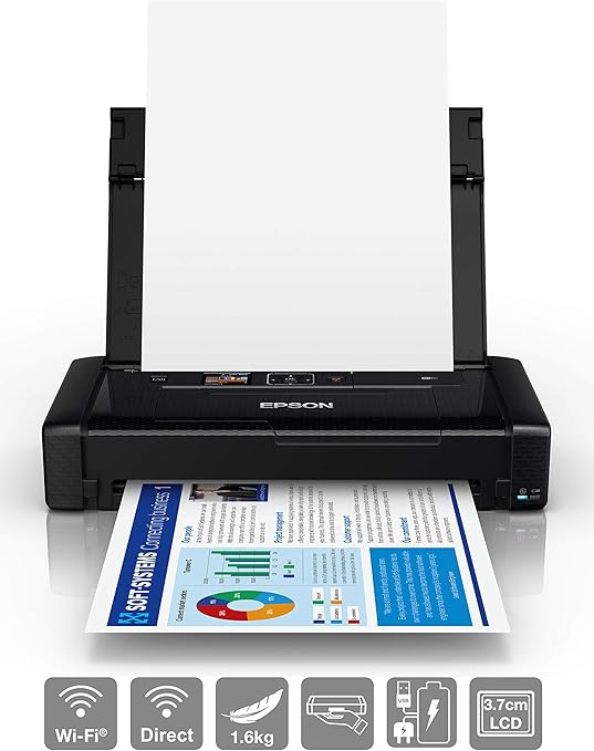 Epson WorkForce WF-110W Portable A4 Inkjet Printer, Black: Amazon.co.uk ...