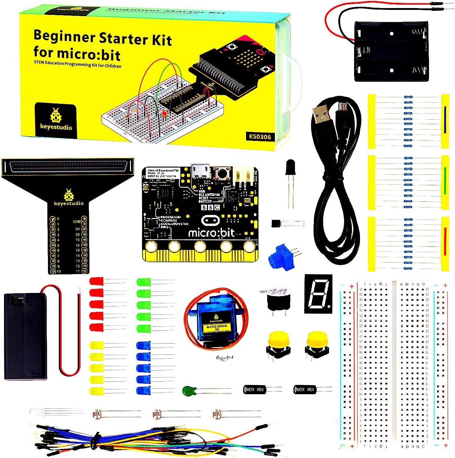 KEYESTUDIO Kit de Principiantes para BBC Micro:bit con Guía Leçons ...