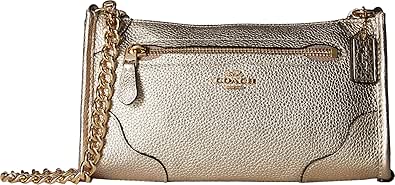 COACH Grain Leather Mickie Crossbody Champagne One Size: Handbags ...