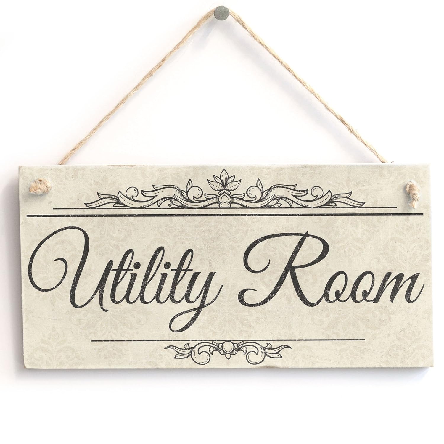 Utility Room - Handmade Shabby Chic Wooden Sign / Plaque: Amazon.co.uk ...