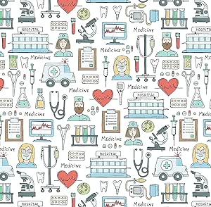 Amazon.com: Medical Wrapping Paper for Nurse Gift, Folded Flat 30 x 20 ...
