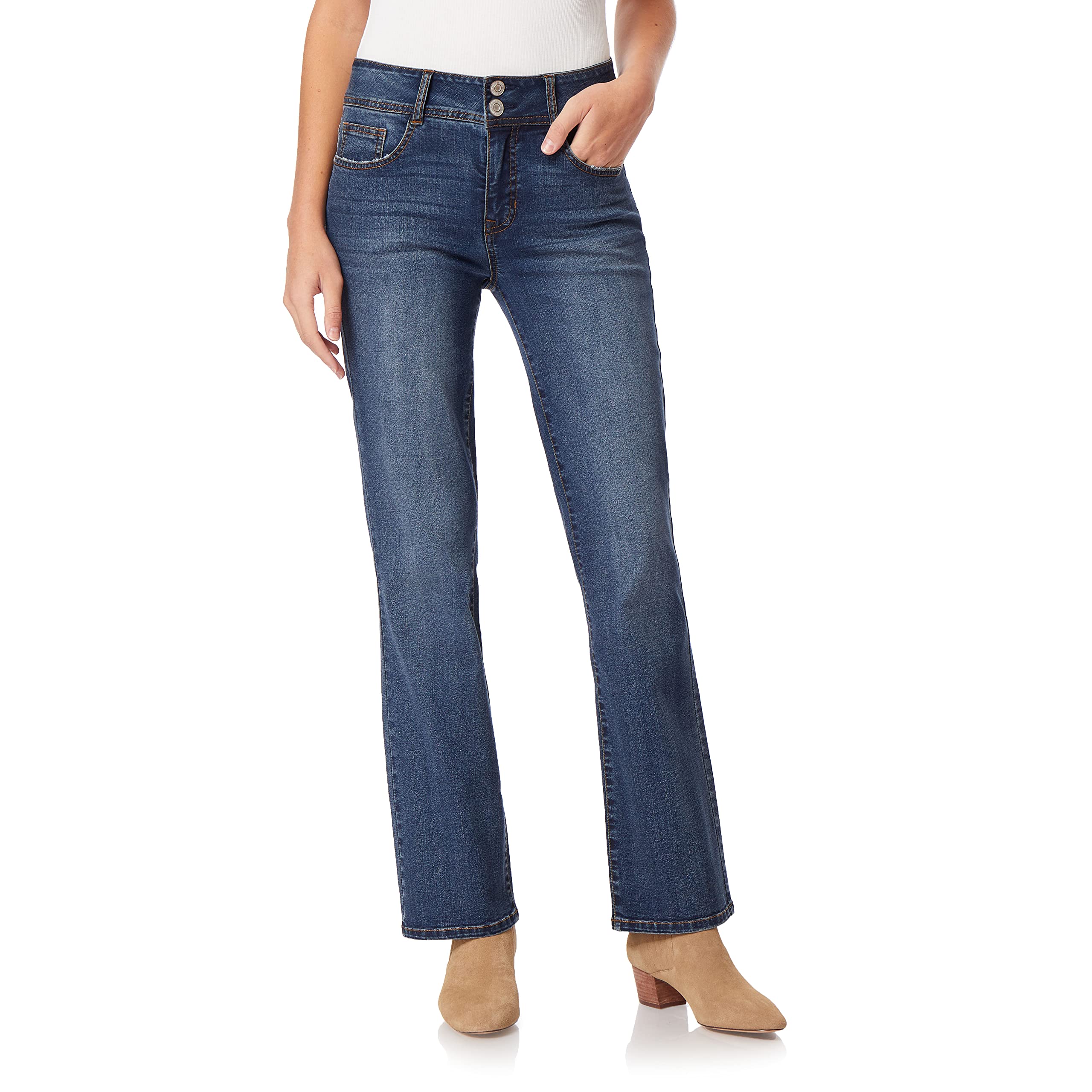 Angels Forever Young Jeans for Women Curvy Bootcut Jeans Mid Rise ...