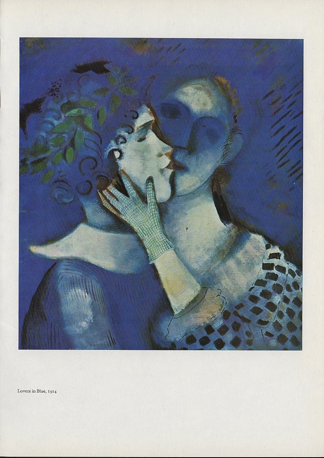 Amazon.com: 1963 Vintage Lovers in Blue, 1914" by Marc Chagall Color ...