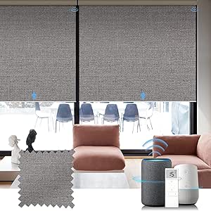 Amazon.com: Graywind Motorized 100% Blackout Roller Shades Compatible with Alexa Google via Hub ...