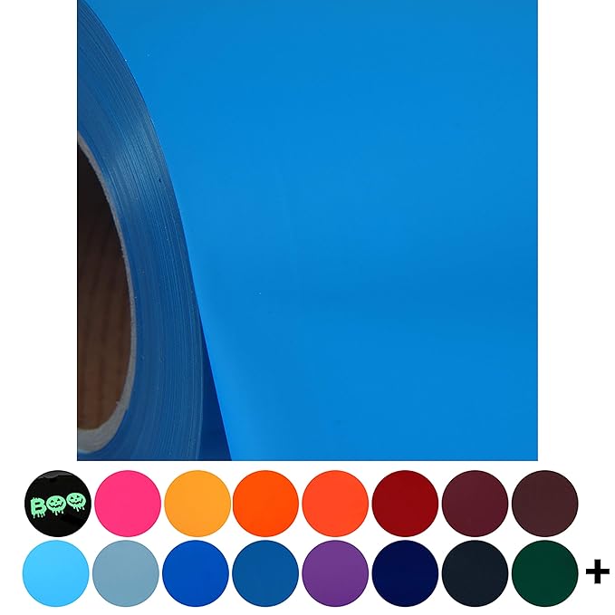 Amazon.com: Blue Heat Transfer Vinyl Film HTV | Two (2) 15"x 20" sheets ...