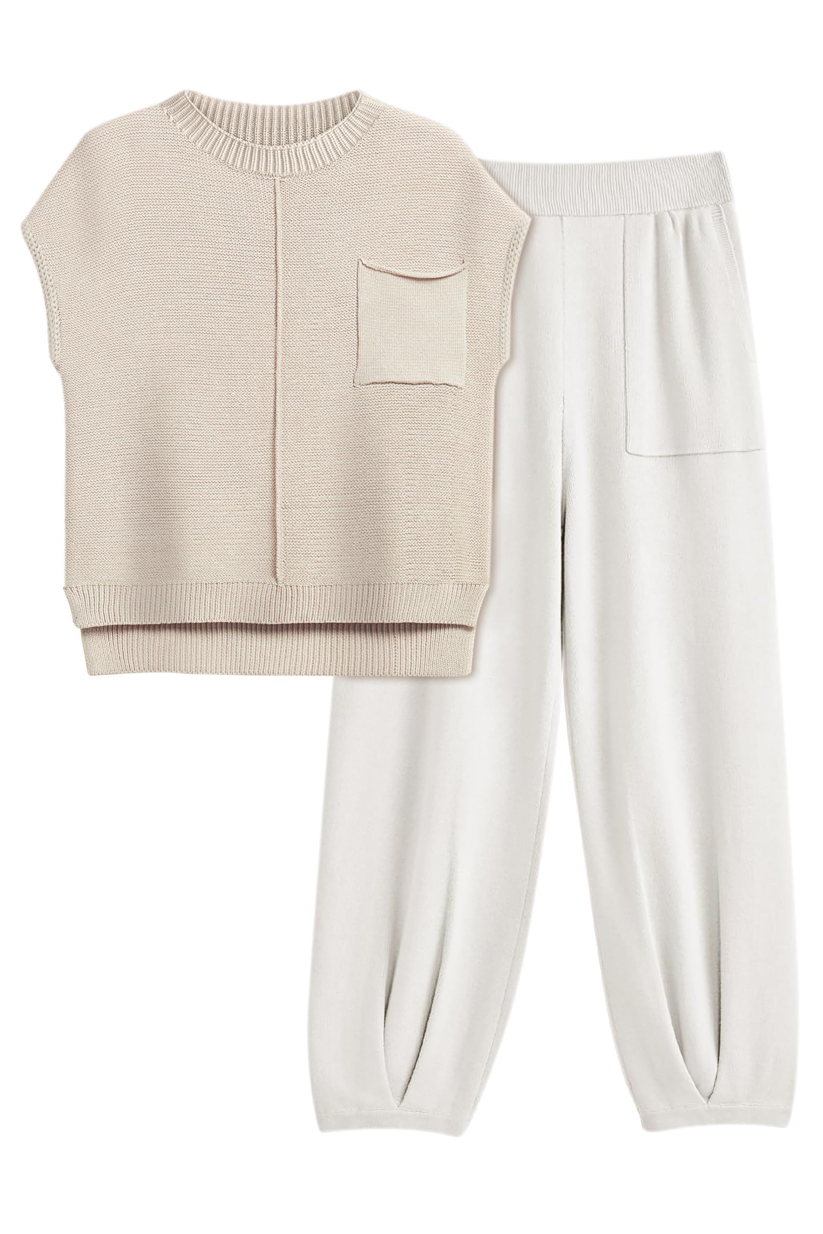 Koandaily Womens 2 Piece Vacation Outfits Sweater Sets Knit Pullover ...