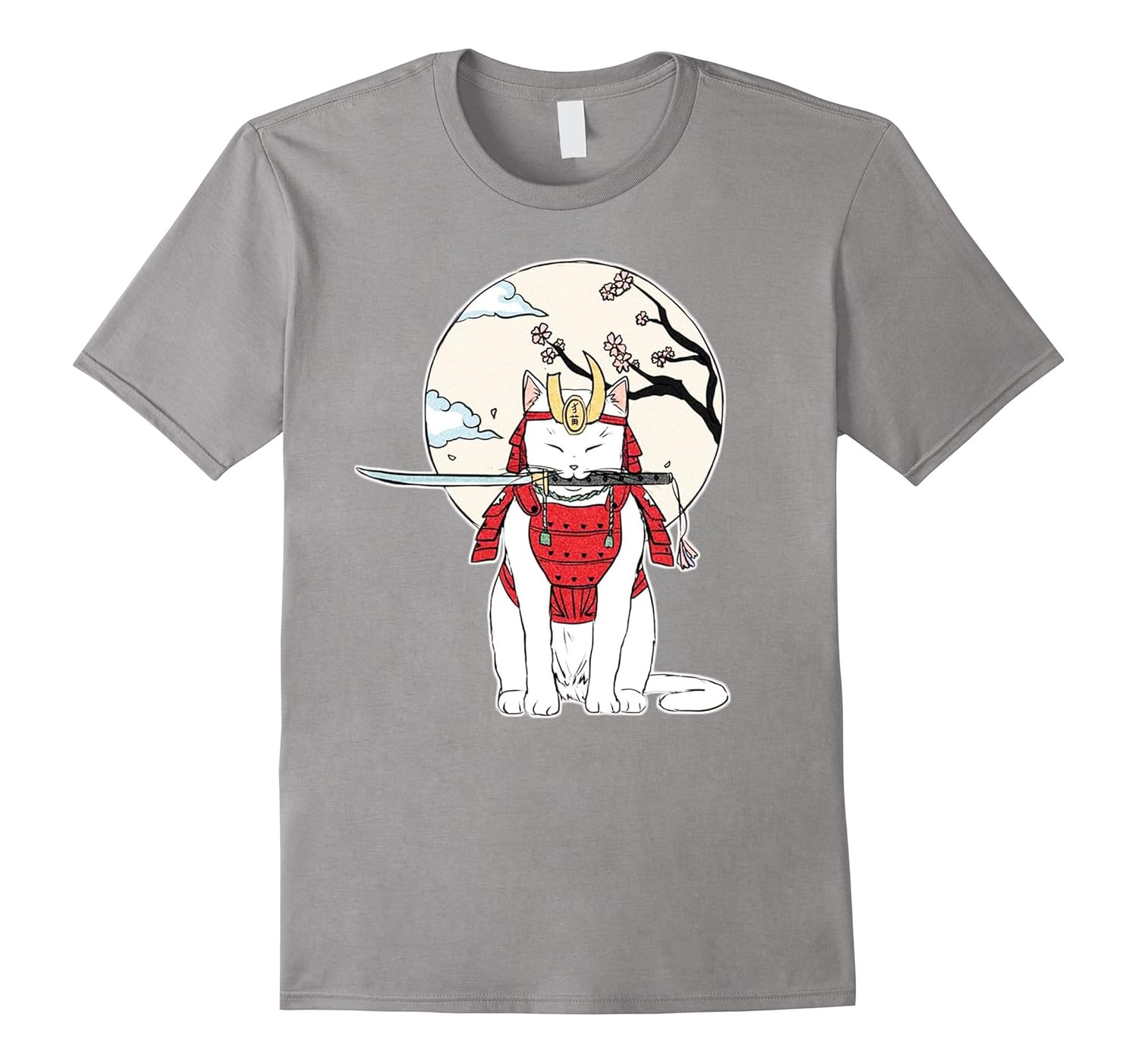 Unisex Edo Samurai Cat T-shirt-4LVS