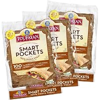 Amazon.com : Toufayan Whole Wheat Smart Pockets Pita Bread | Low Sodium ...