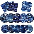Amazon.com: Starry Night Decorations Tableware,60Pcs Starry Night Party ...