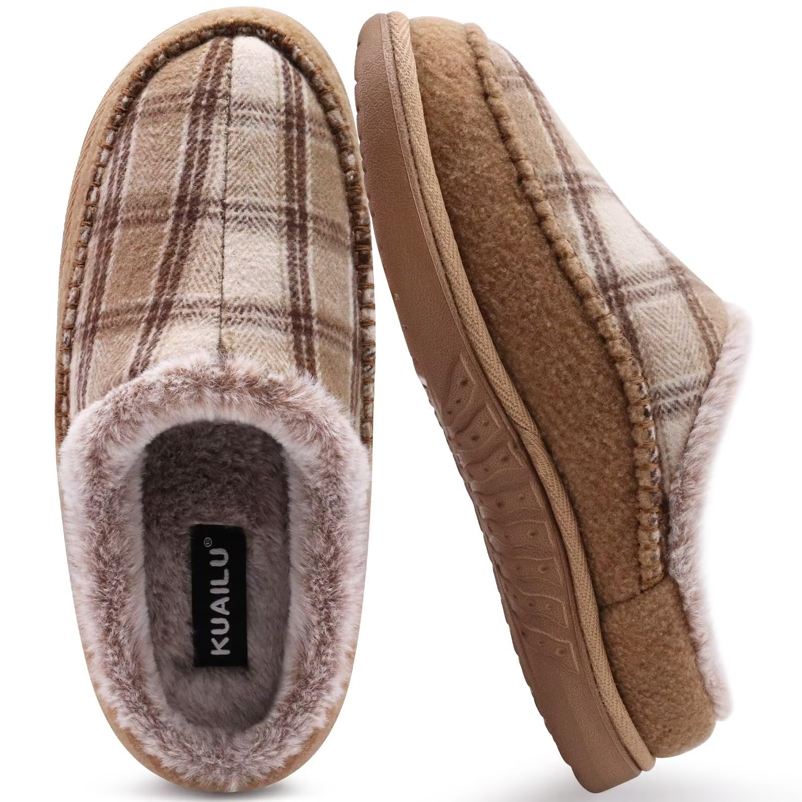 KuaiLu Mens Clog Slippers with Comfy Arch Support Orthotic Plantar ...