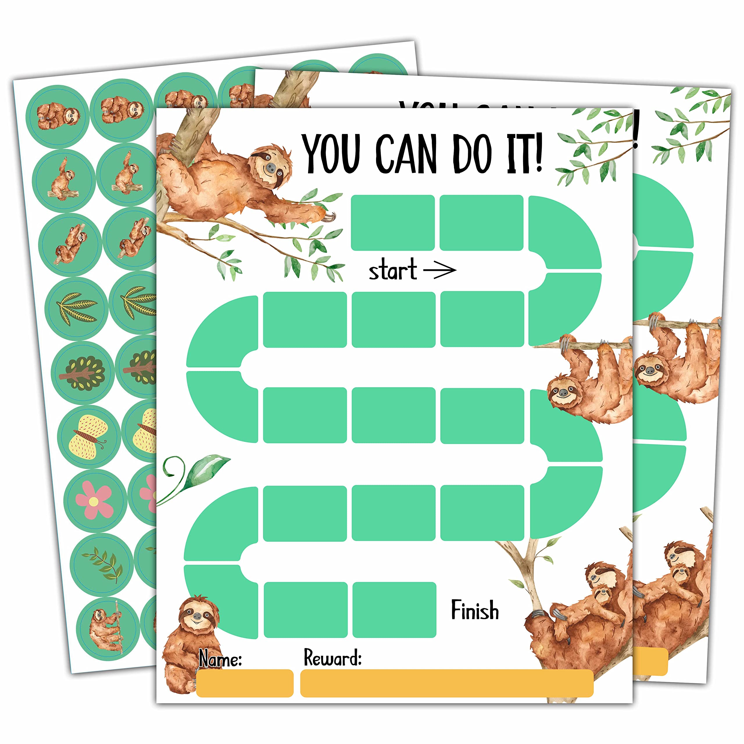 Mua 10 Sloth Reward Chart with 216 Round Stickers, Incentive Behavior ...