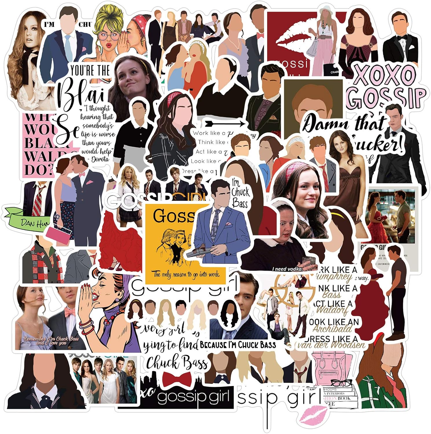 Amazon.com: Gossip Girl TV Series Stickers for Laptop Water Bottles ...