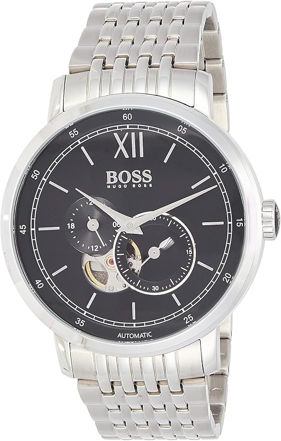 Hugo Boss Herren Datum klassisch Automatik Uhr mit Edelstahl Armband ...