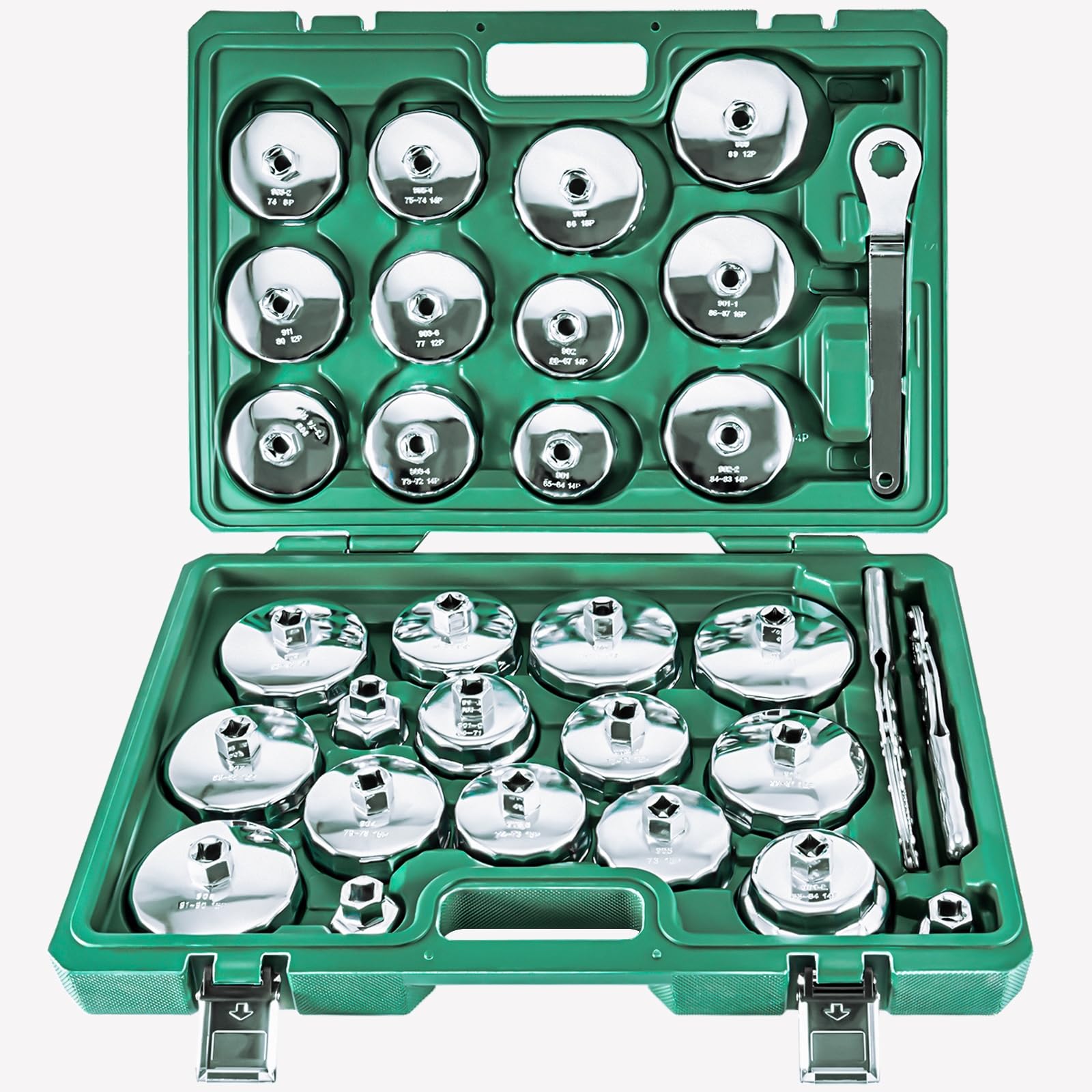 JAMTON 31PCS Oil Filter Wrench Set, Stainless Steel Oil Filter Cap ...