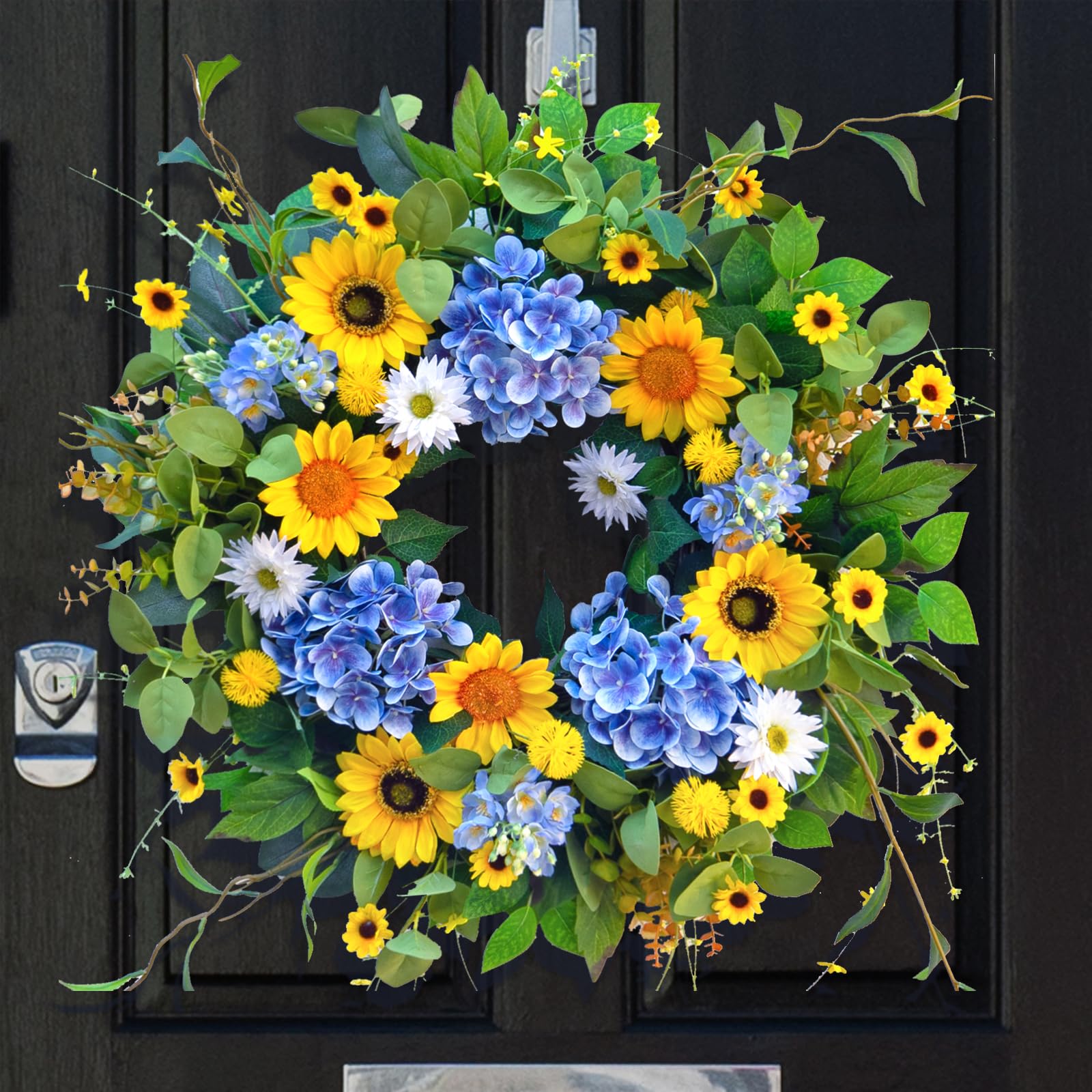 Pinkpuii Spring Summer Wreaths for Front Door 24 Inch Artificial ...