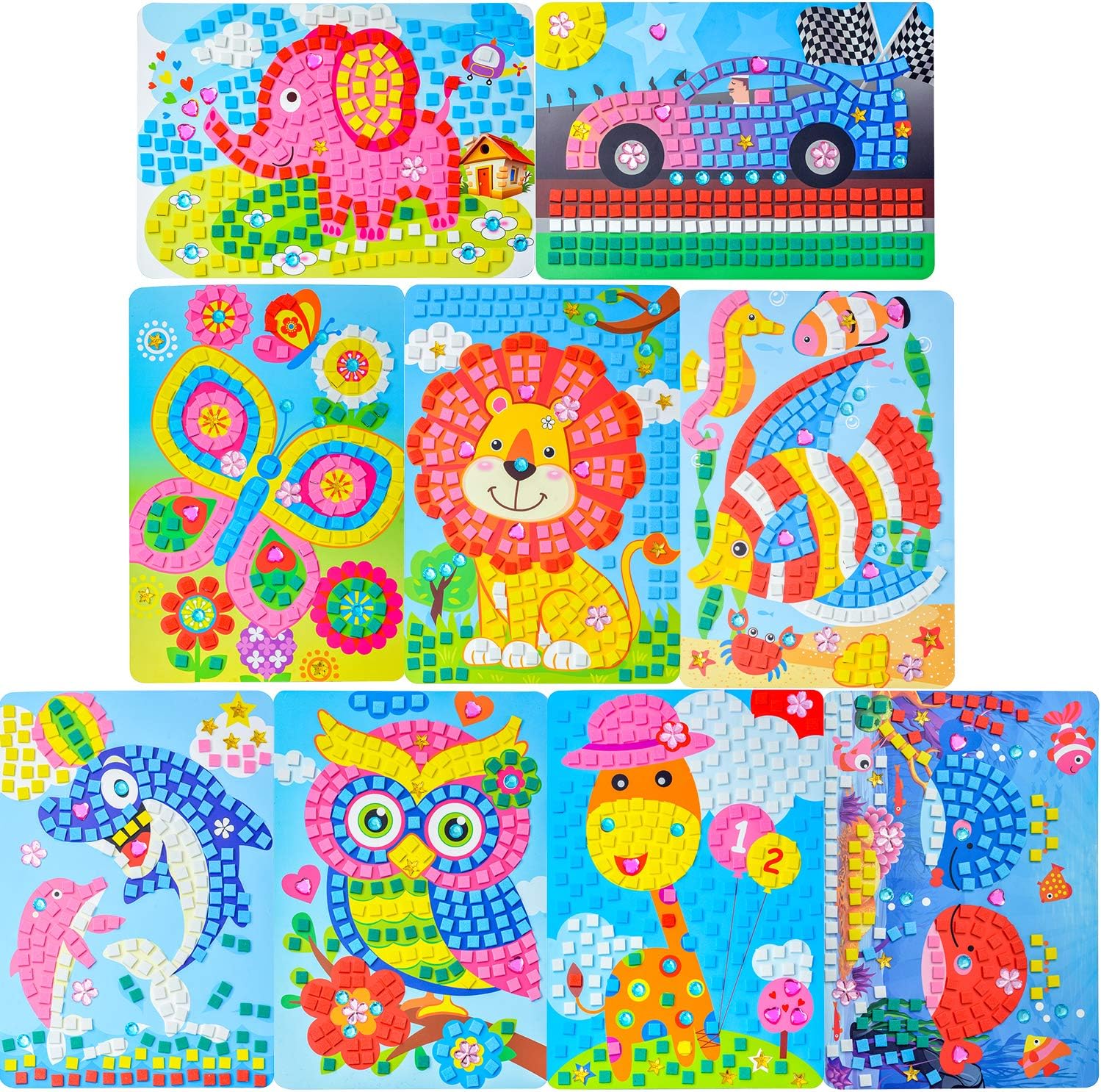 Qpout Mosaic Sticker Art Sticky Diy picture mosaic Handmade Toys Art ...