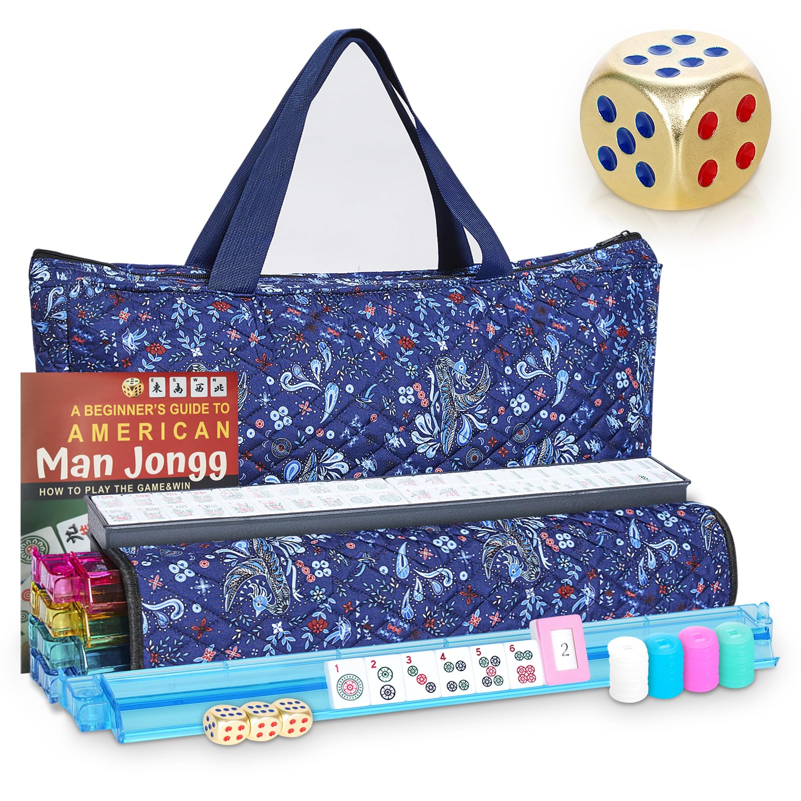 New American Mahjong Game Set, 166 Premium White Tiles with Portable ...