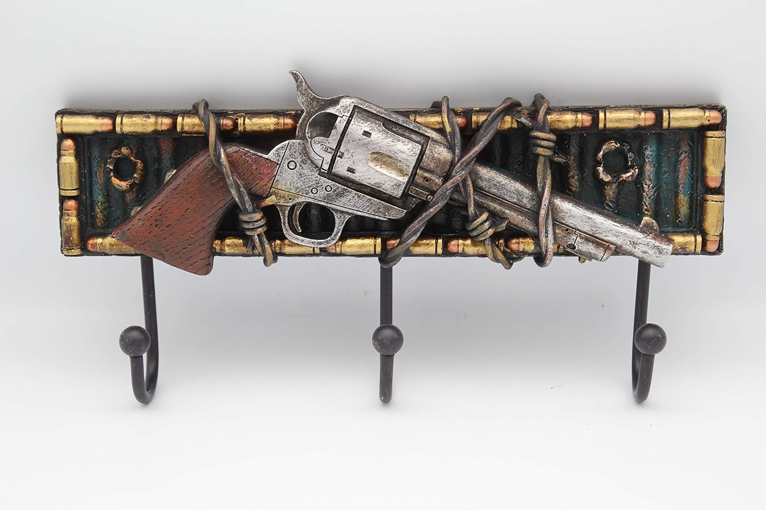 Amazon.com: Western Rustic Six Shooter Revolver Pistol Gun Bullets Edge ...