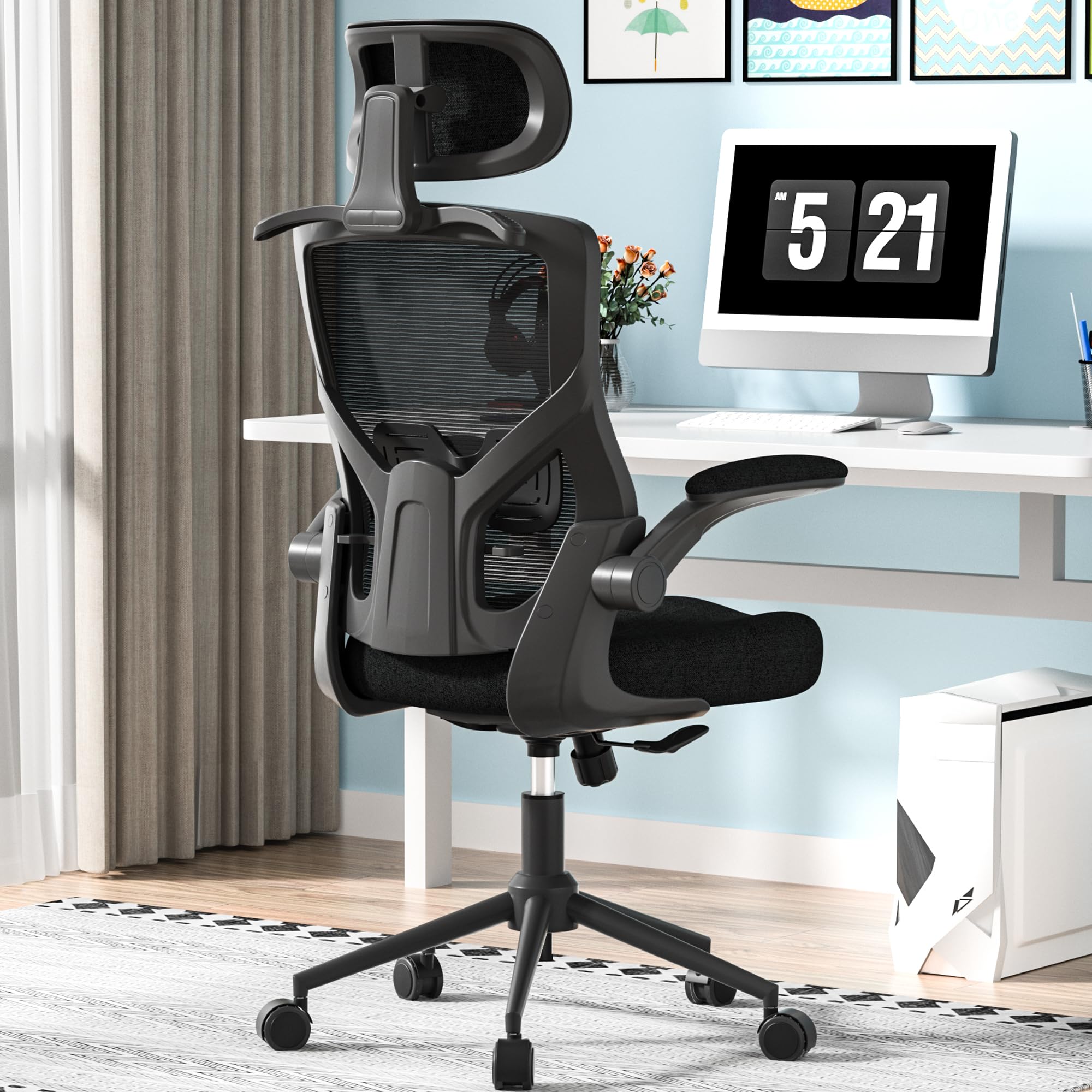 FOKESUN Ergonomic Office Chair, High Back Mesh Desk Chair with Molded ...