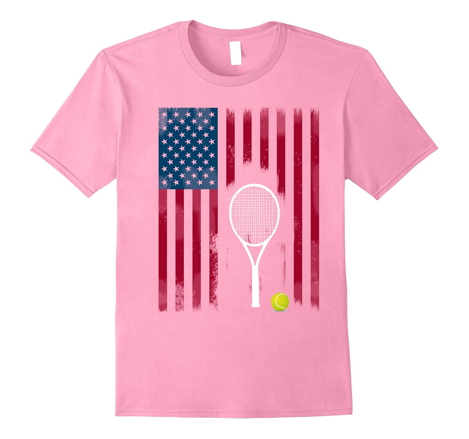 tennis America Flag tennis racket us sport cool fun T-Shirt-PL – Polozatee