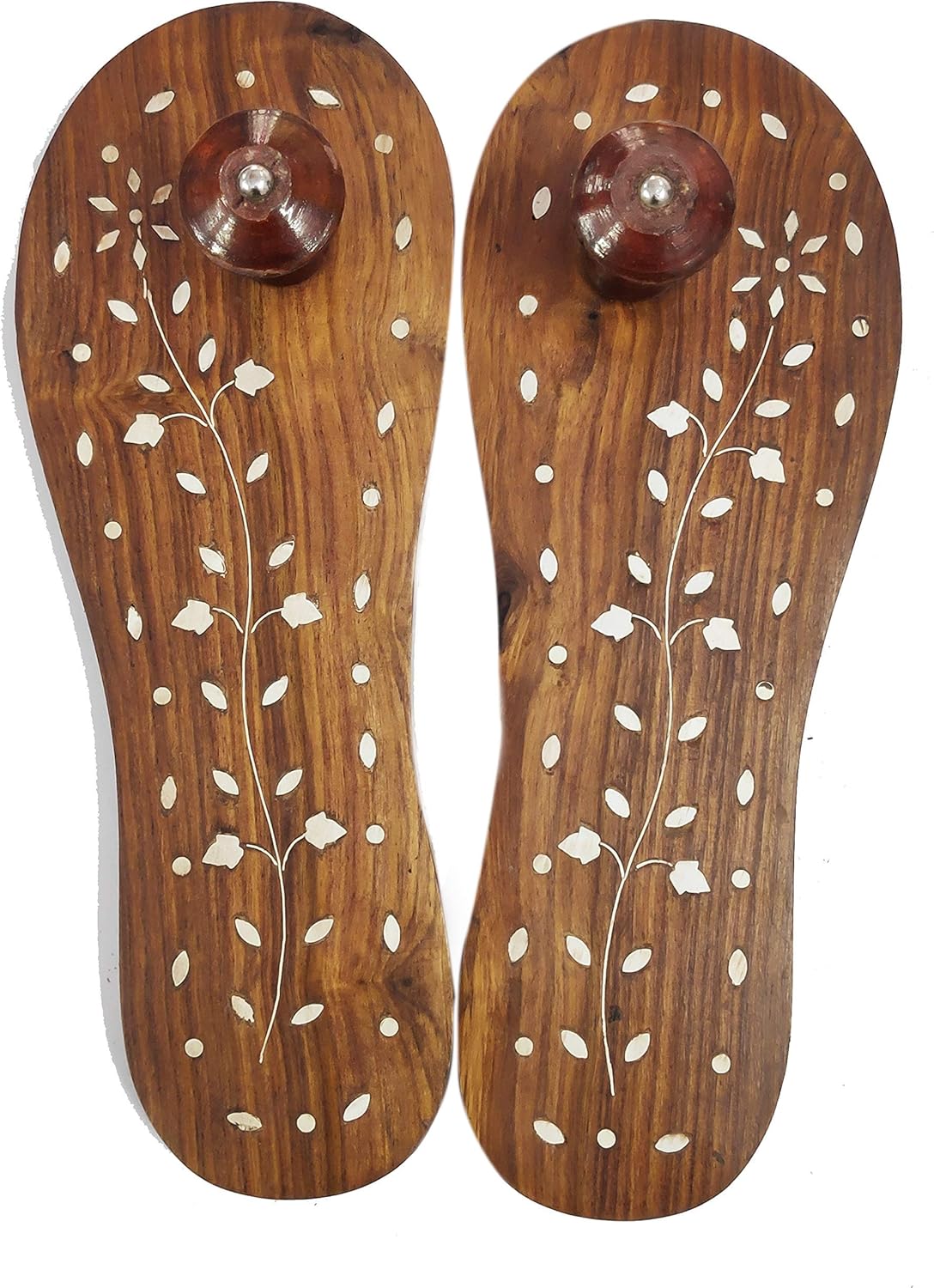 Handicraft Bazar Wooden Slippers, KHADAU, Floral Design, Multicolour, 8 ...