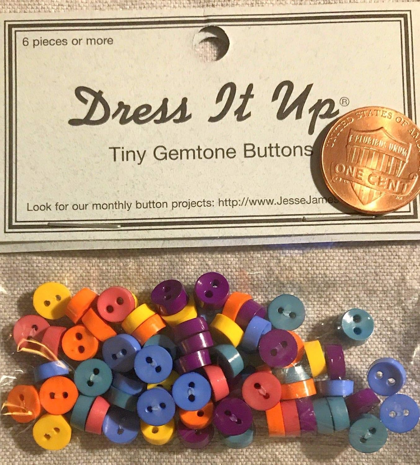 Amazon.com: Dress It Up Jesse James Buttons Tiny Gem Jewel Tone Buttons ...