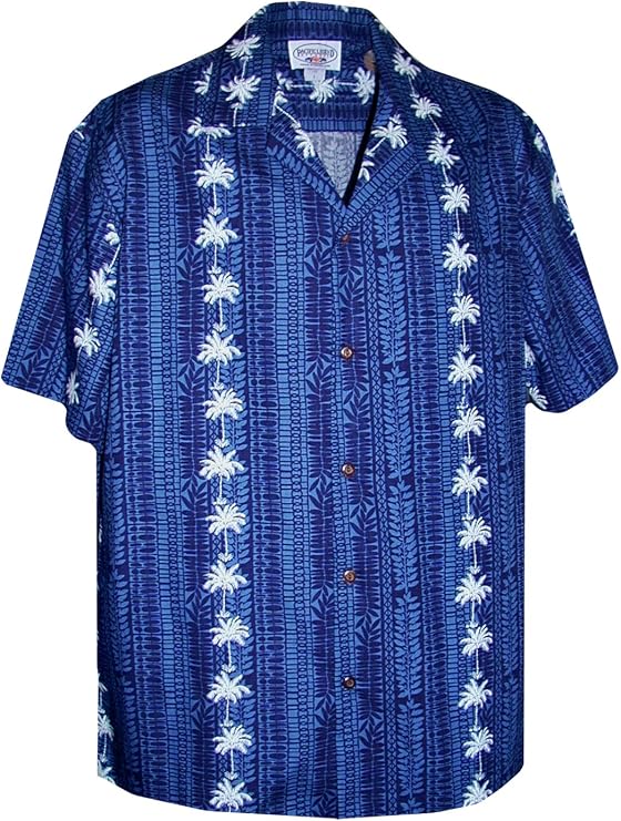 Pacific Legend Mens Traditional Hawaiian Lei Panel Shirt at Amazon Men ...