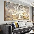 Amazon.com: Wall Art Light modern Abstract tree Canvas wall art Framed - Canvas Painting artwork ...