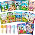 Amazon.com: Dduolammng 12 Pack Cartoon Paint Books, Reusable Water ...