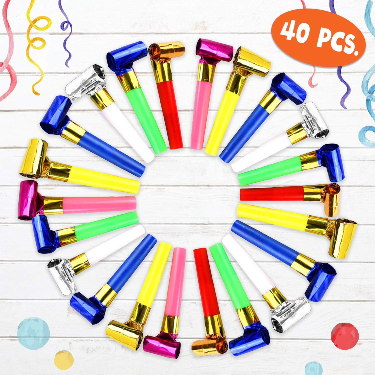 40pk Party Blowers by Jaunty Partyware | Colourful Party Blowouts For ...