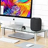 FITUEYES Clear Computer Monitor Riser TV Laptop Stand 38*24cm with ...
