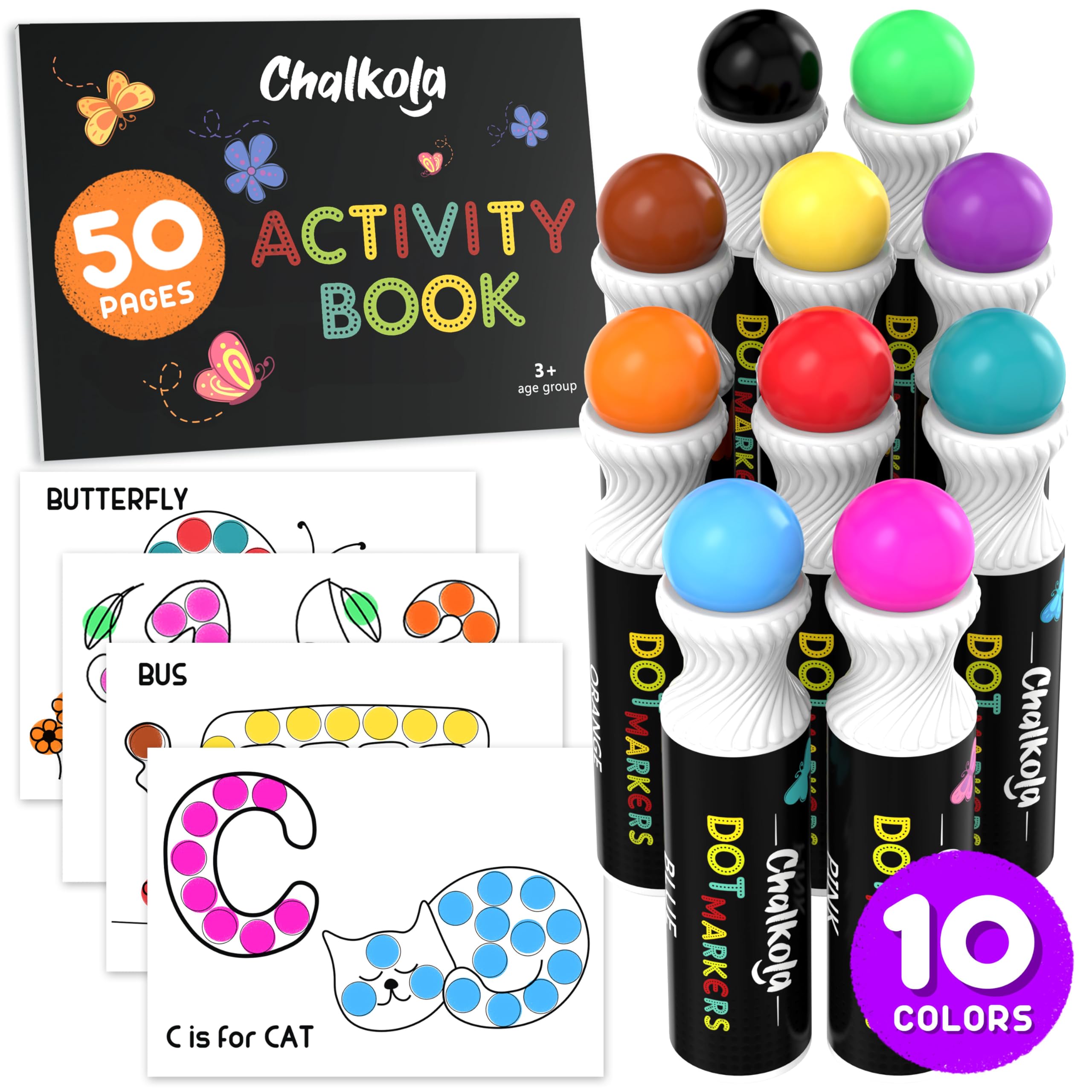 Mua Chalkola 10 Washable Dot Markers for Toddlers - Paint Dotters, Bingo Markers Daubers | Dot ...