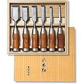 Japanese woodworking chisel 10 pc set white paper steel - Amazon.com