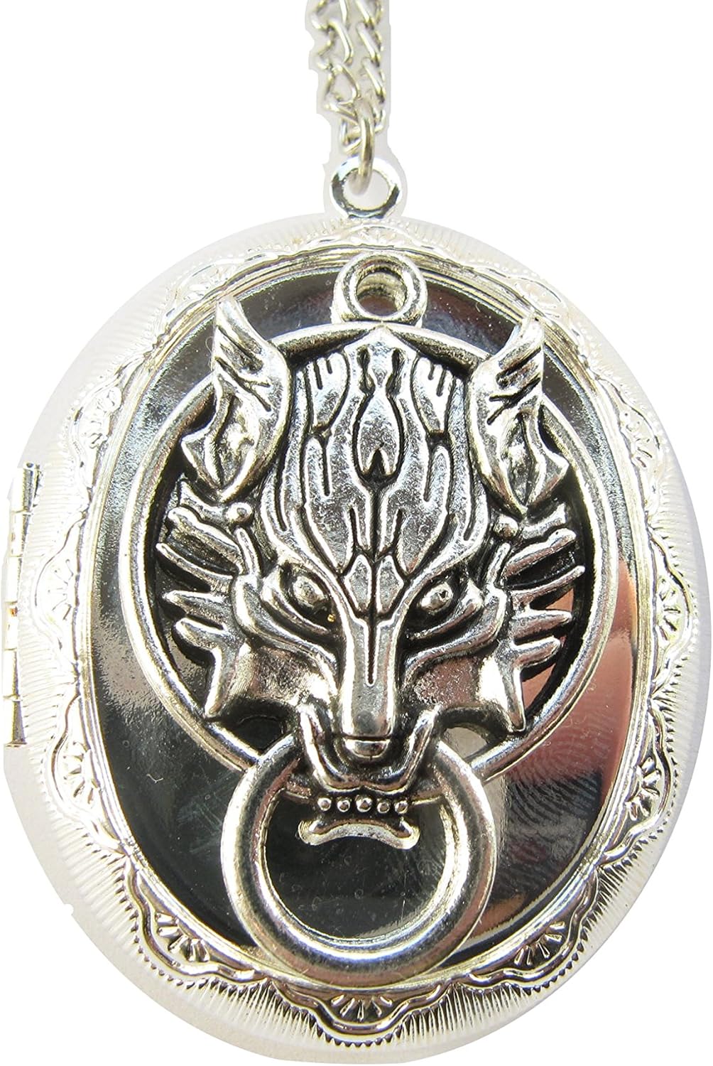 Amazon.com: Wolf Locket Necklace, Wolf Locket in Ancient Silver, Wolf ...