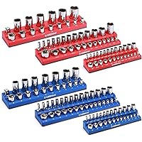 WORKPRO Magnetic Socket Organizer Set, 4-Piece Socket Holder Set ...