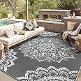 Amazon.com: Yamaziot Waterproof Outdoor Rug 8x10 ft, Reversible Plastic ...