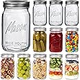 Amazon.com: WELLIFE Wide Mouth Mason Jars, 12 Pack Mason Jars 32 oz for Pickling, Canning ...