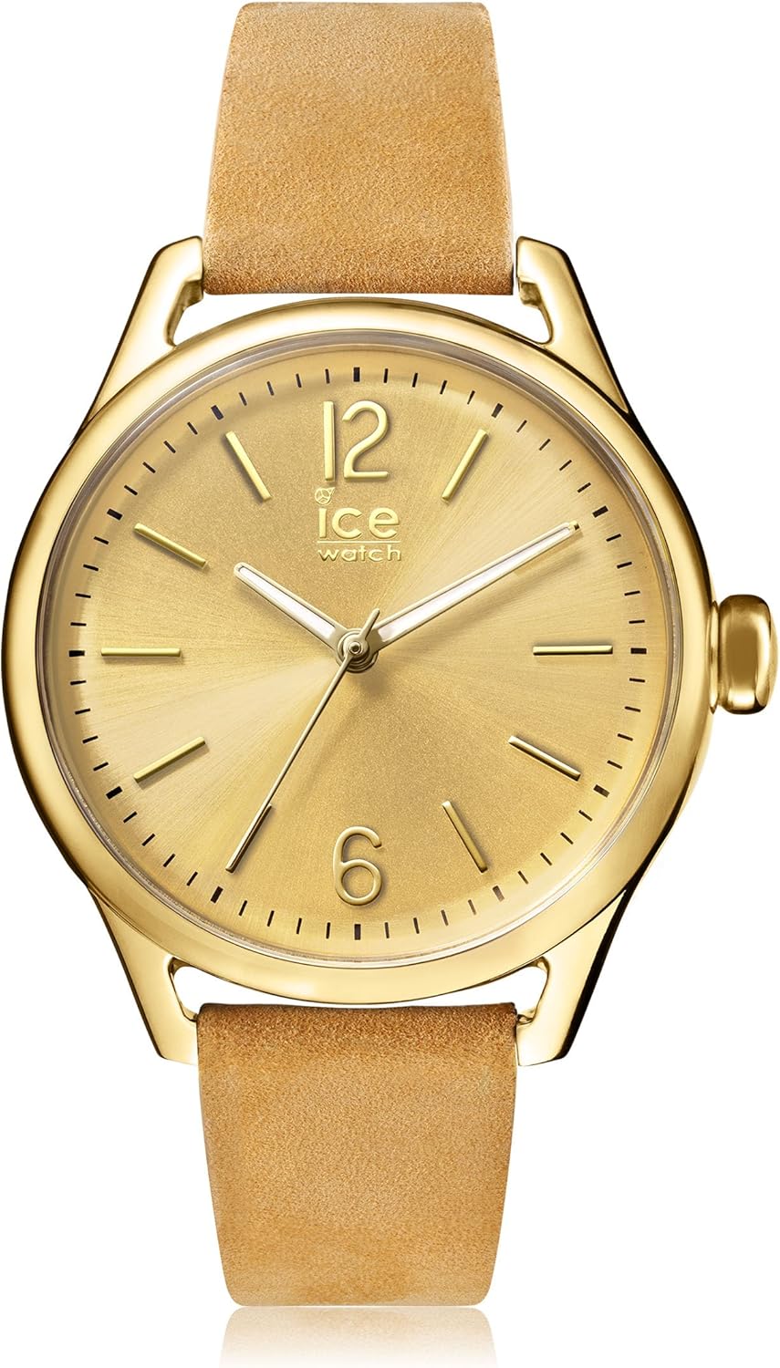 Ice-Watch - ICE time Beige Gold - Women's wristwatch with leather strap ...