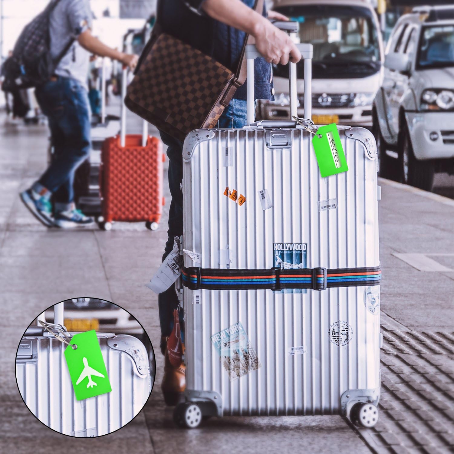 Silicone Luggage Tag with Name ID Card Perfect to Quickly Spot Luggage ...